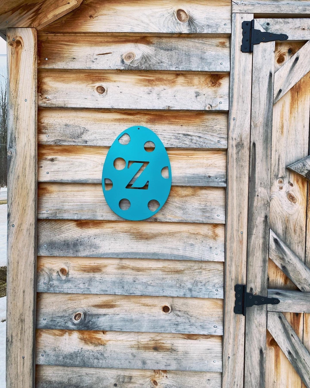 Easter Name Sign Metal Easter Decor Easter Egg Sign Outdoor Easter ...