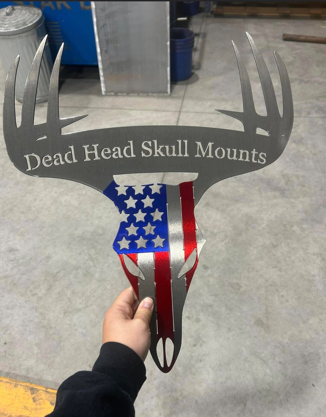 Deer Scull Personalized Sign - Deer Mount Sign - USA Metal Flag - Man ...
