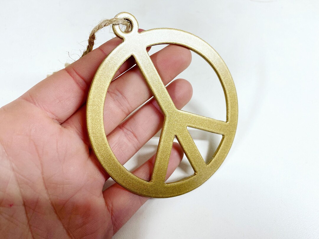 Peace Sign Metal Ornament - Peace & Love Gift - Metal Ornament - Peace ...