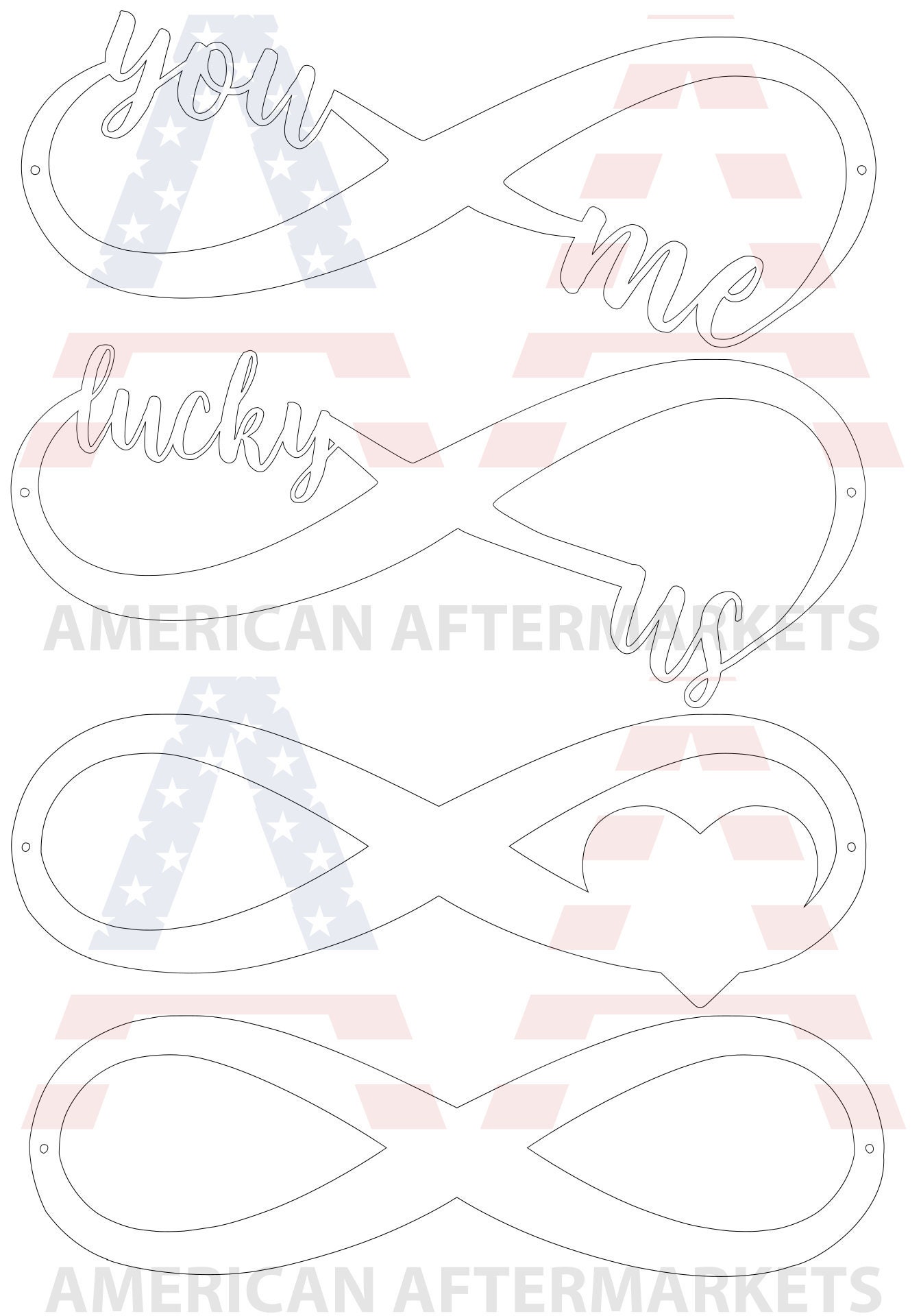 SVG-DXF Bundle (4) Valentines Day Infinity Symbols - Metal Cutting ...