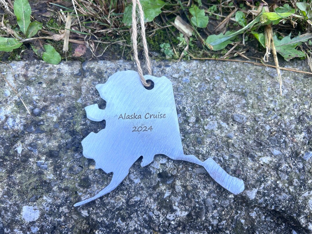 Alaska Ornament - Metal Alaska Ornament - Alaska Outline - Personalized ...
