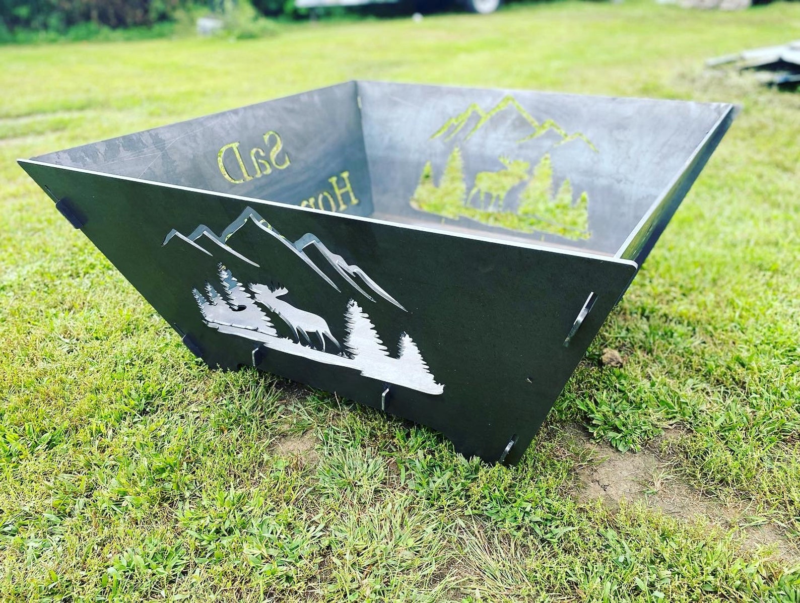 Custom Metal Firepit Collapsible Steel Fire Pit - Etsy