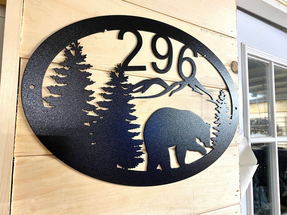 Custom Bear Address Sign Metal Bear Address Plaque | Etsy