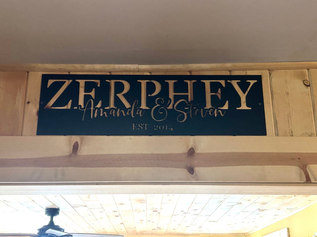 Personalized Wedding Gift - Metal Last Name & Date Sign - Bridal Shower ...