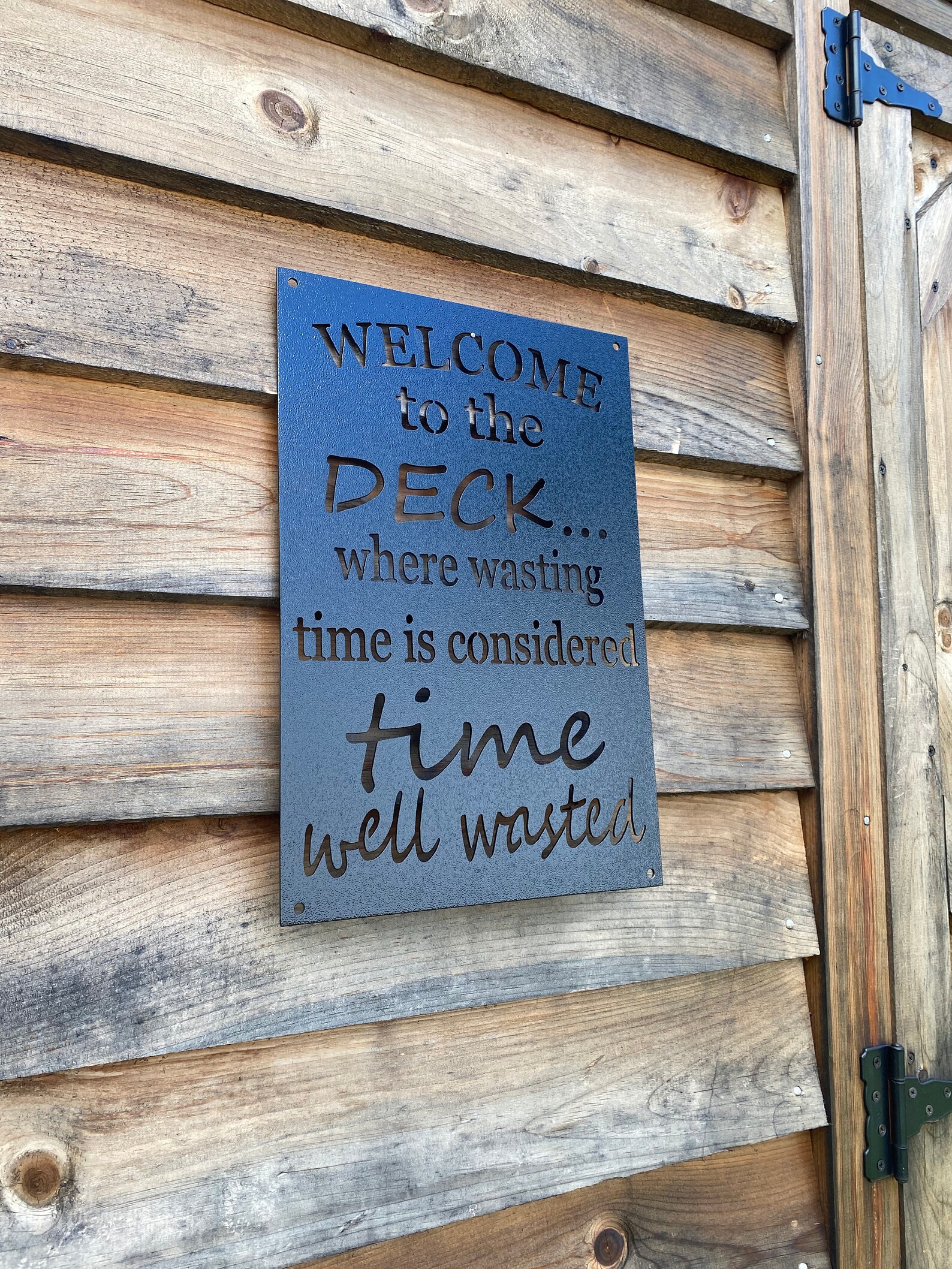 Welcome to the Deck Metal Sign Custom Porch/patio/deck Sign - Etsy