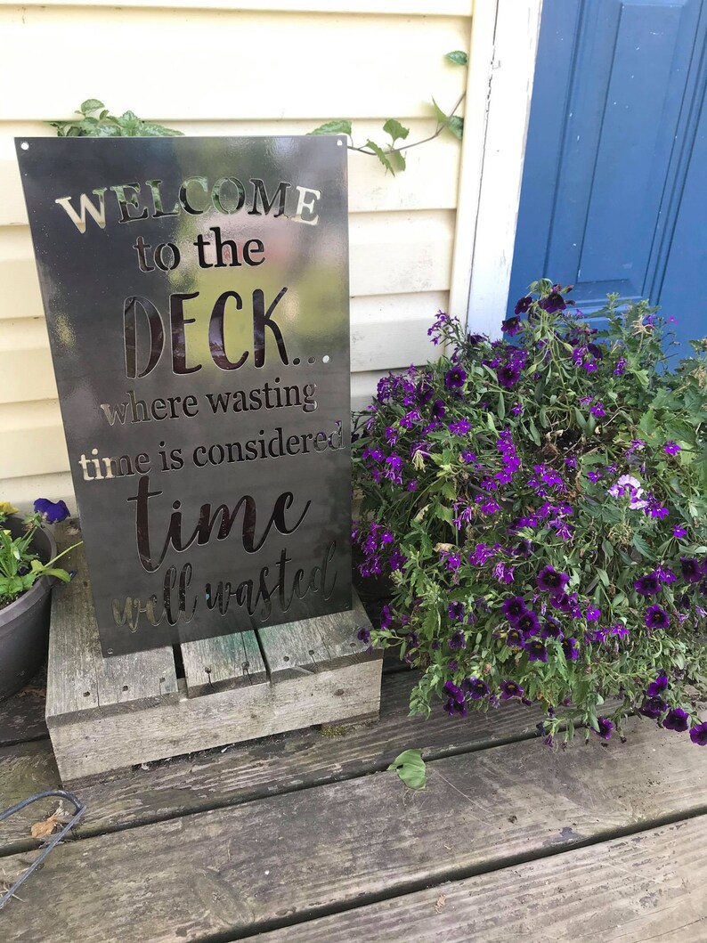 Welcome to the Deck Metal Sign Custom Porch/patio/deck Sign - Etsy
