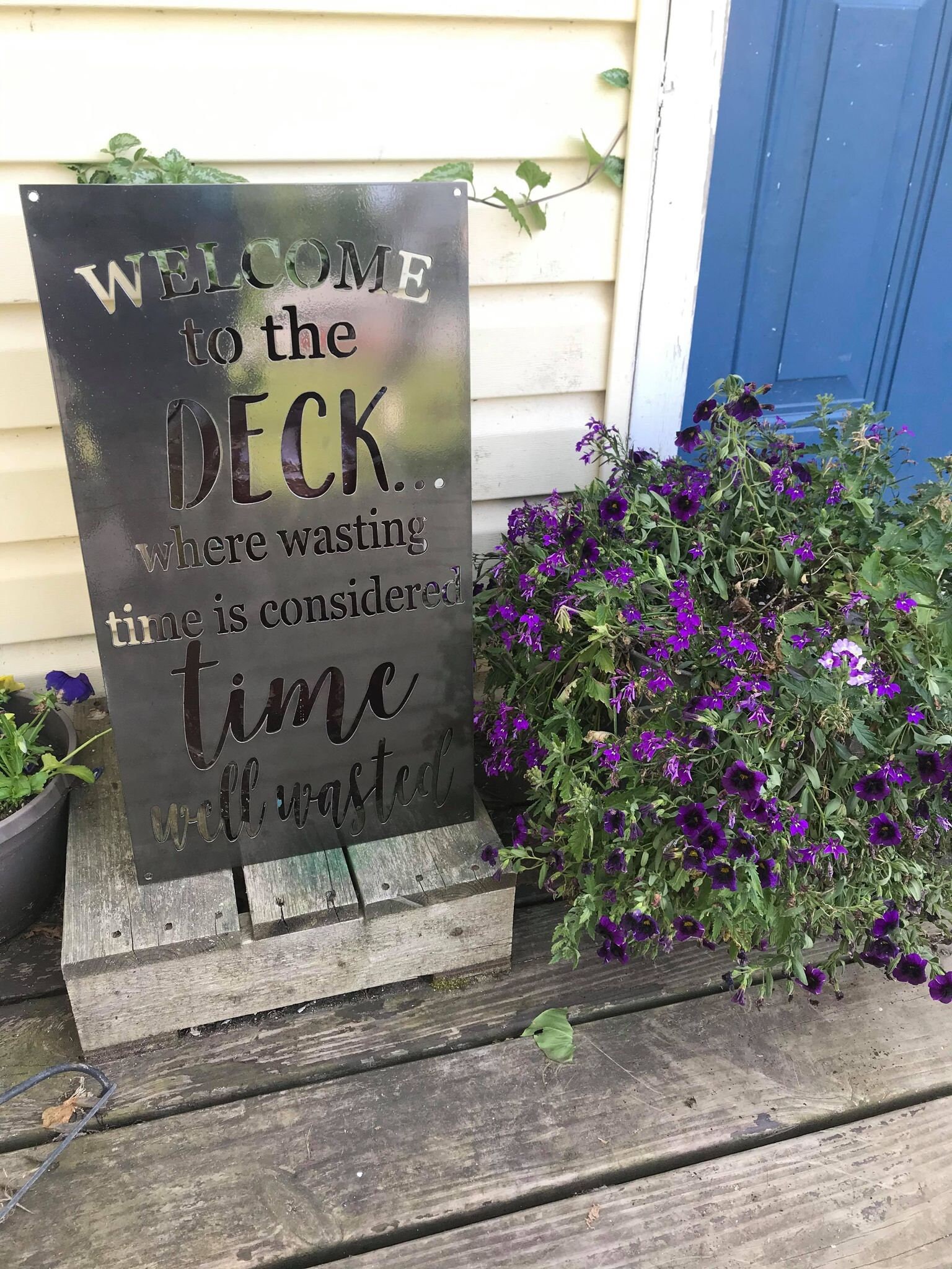 Welcome to the Deck Metal Sign Custom Porch/patio/deck Sign - Etsy