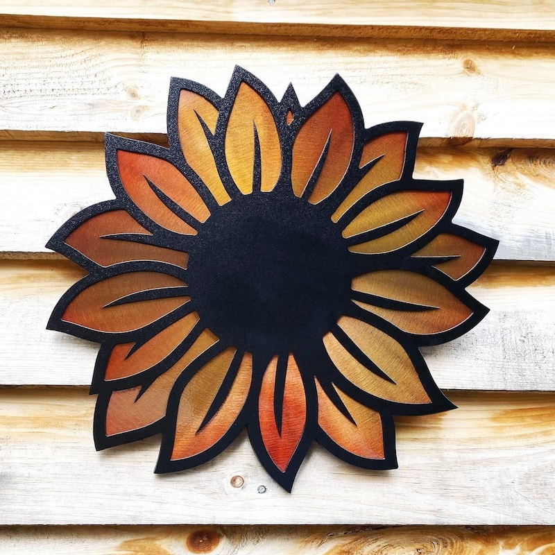 Metal Sunflower Yard Art - Etsy