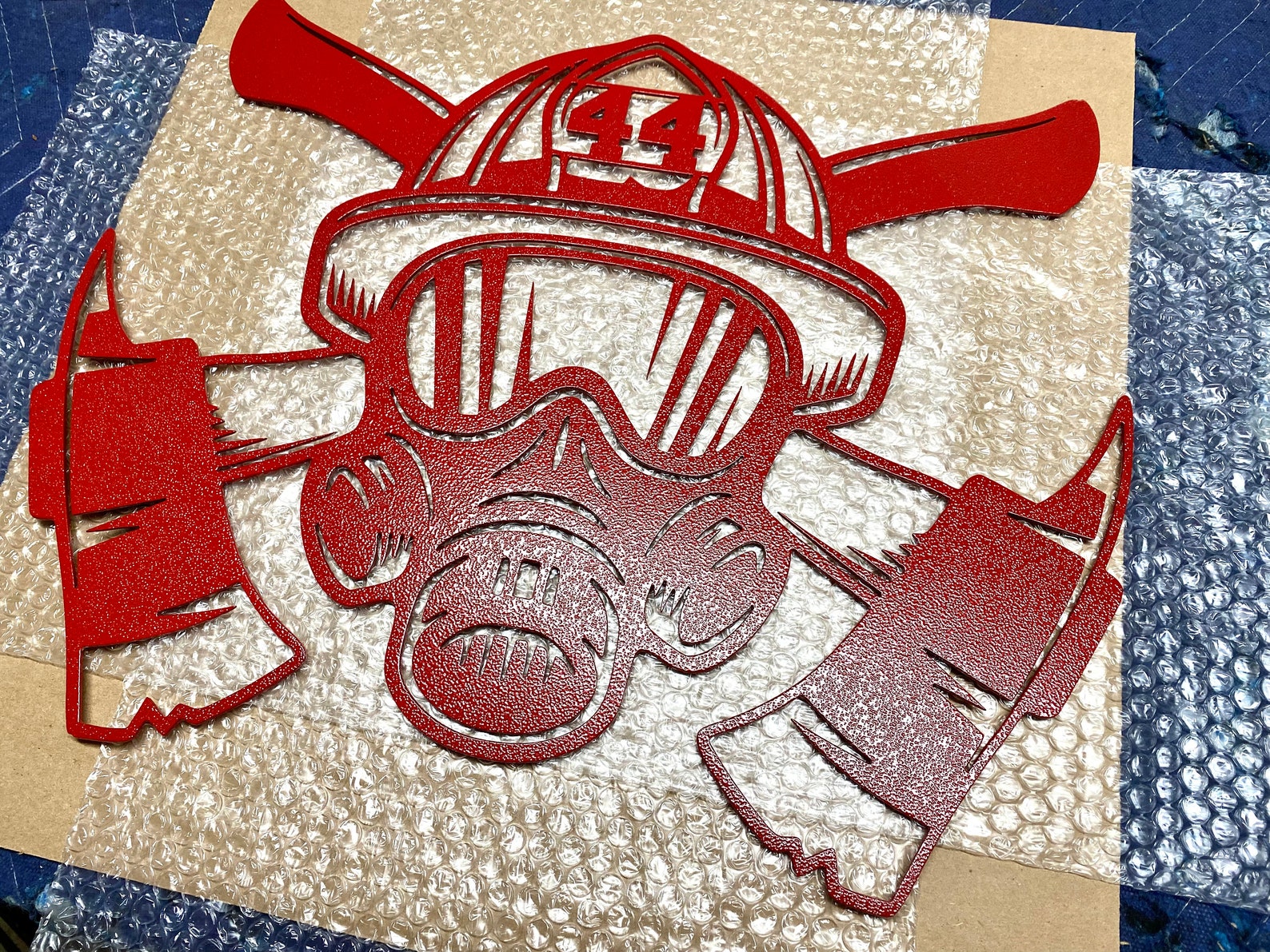 Metal Firefighter Helmet and Axe Sign - Personalized Firefighter Gift ...