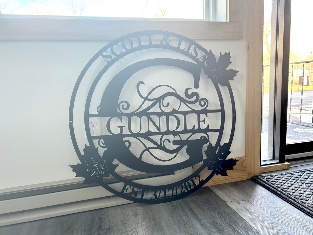 Personalized Family Name Metal Sign | Housewarming Gift | Canada Leaf ...