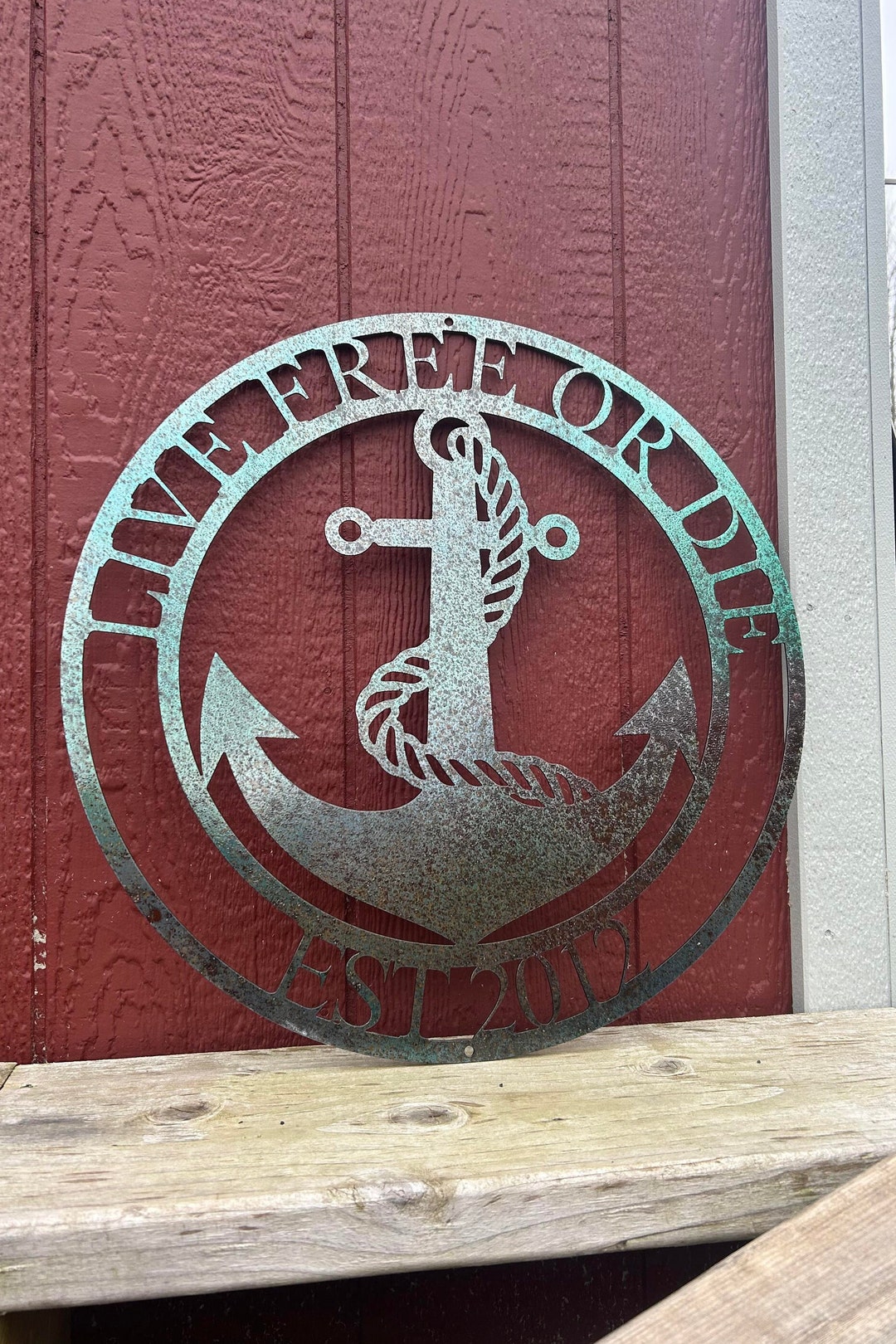 Personalized Anchor Metal Sign - Custom Coordinates Sign - Nautical ...