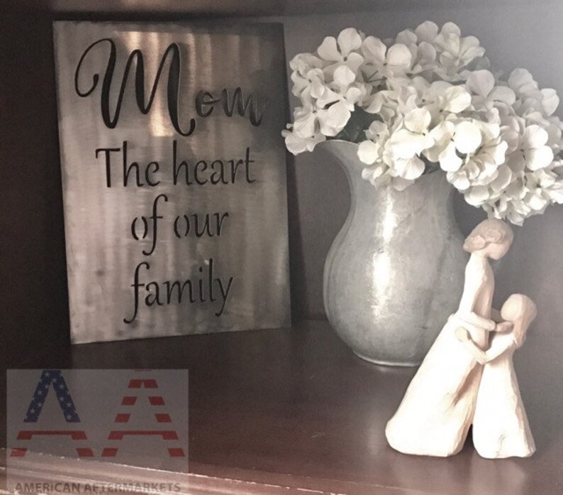 Mom the Heart of Our Family Metal Sign Mom Sign - Etsy