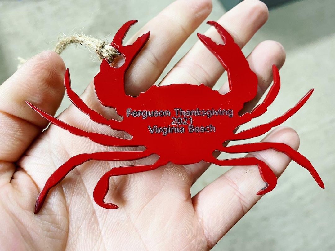 Metal Crab Ornament- Personalized Crab Ornament - Christmas Crab ...