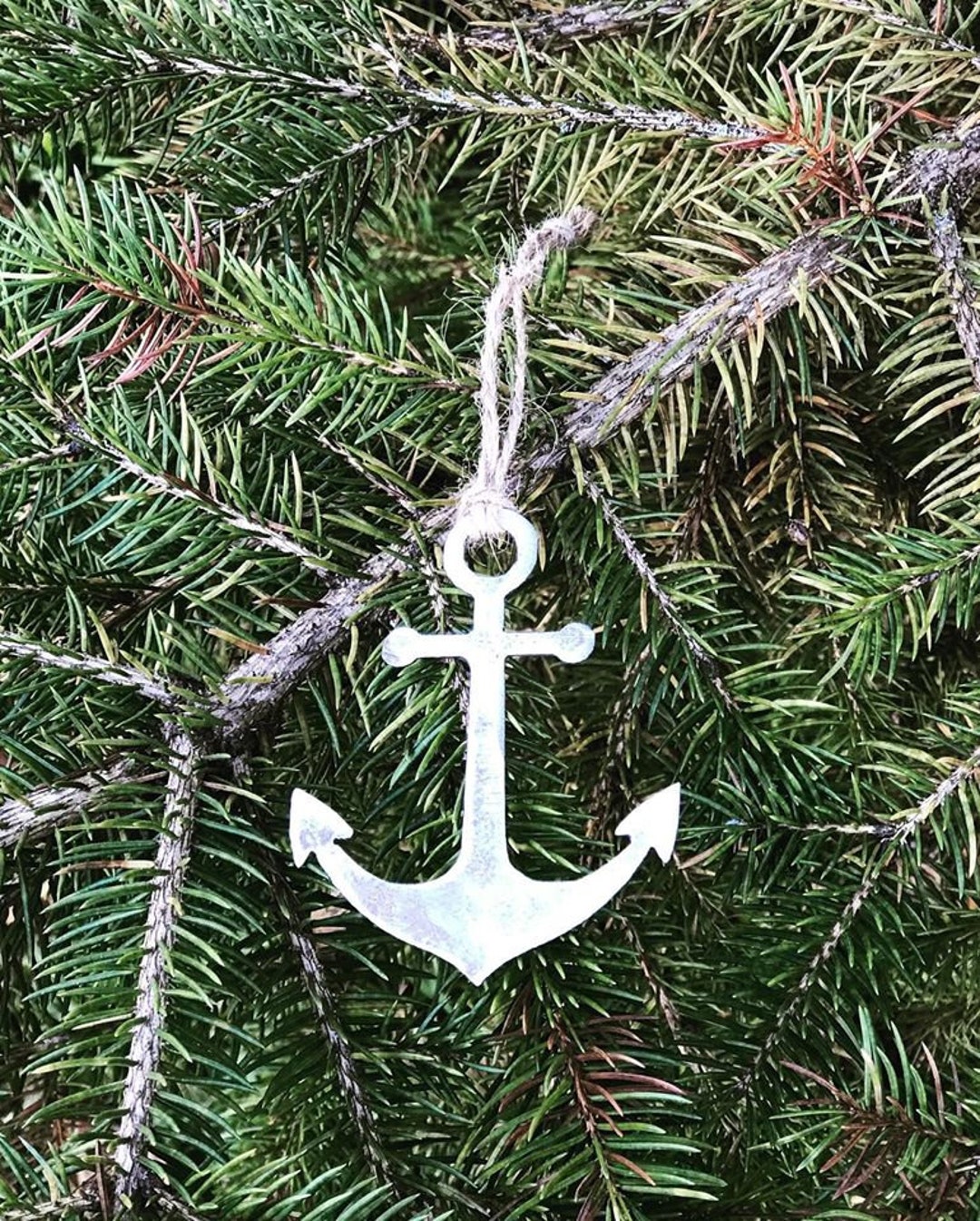Metal Anchor Ornament Rustic Metal Ornament Nautical - Etsy