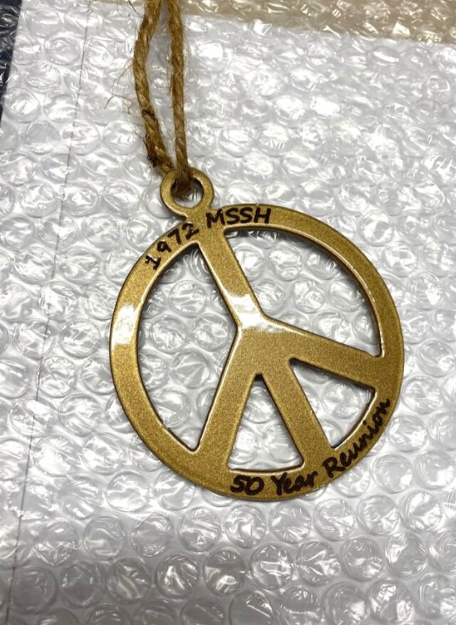 Peace Sign Metal Ornament - Peace & Love Gift - Metal Ornament - Peace ...