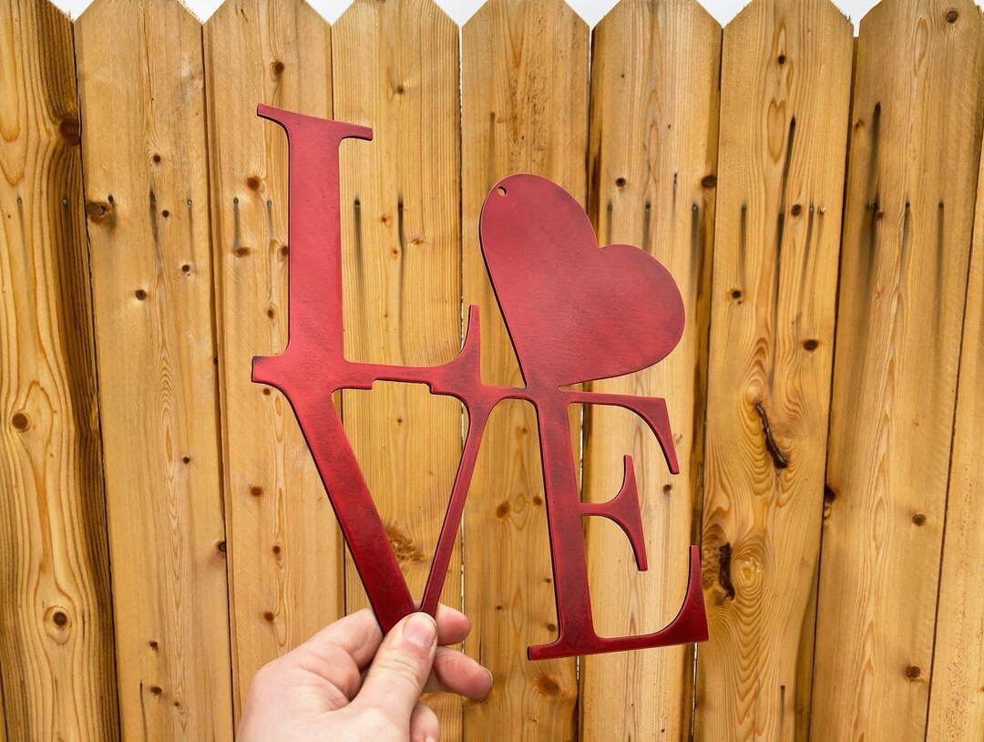 Metal Love Sign Love Sign Metal Home Decor Metal Wall Decor Anniversary ...