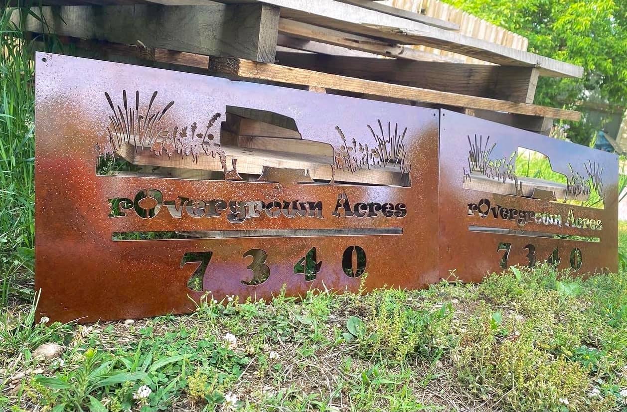 Rust Patina Metal Business Sign - Rust Business Sign - Corten Steel ...