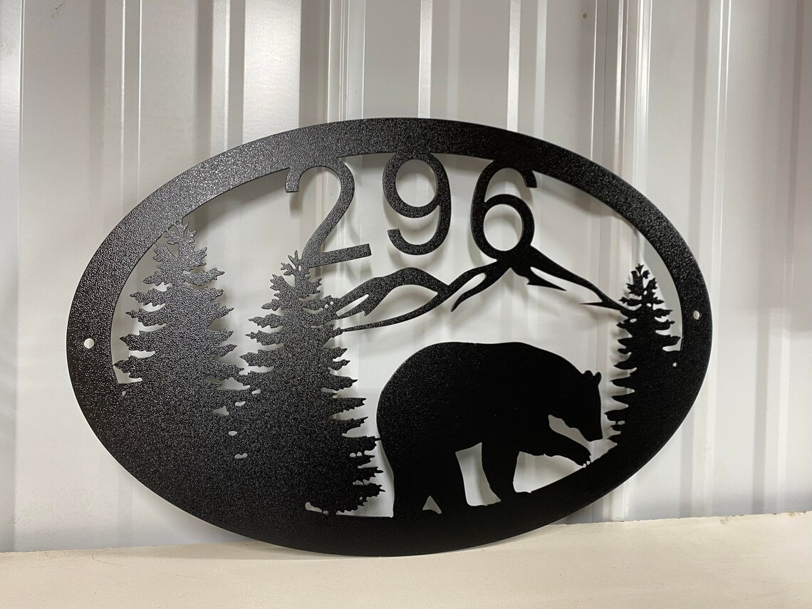 Custom Bear Address Sign Metal Bear Address Plaque | Etsy