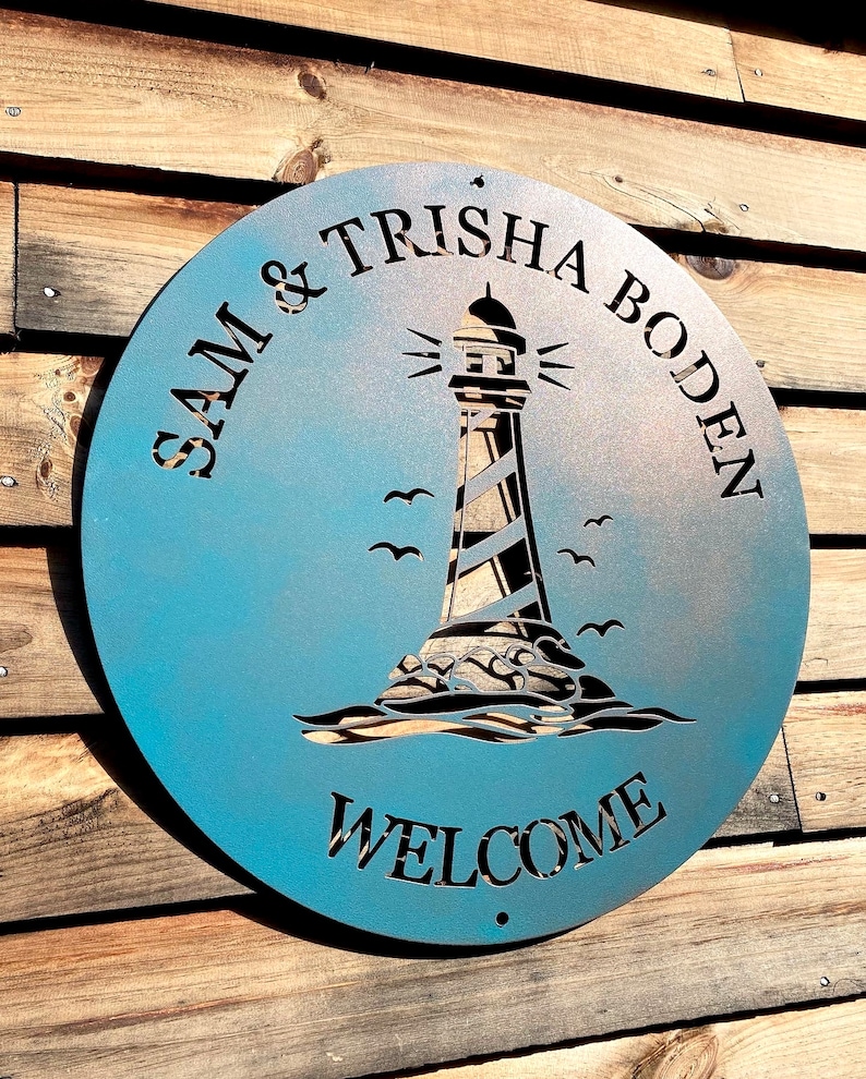 Personalized Lighthouse Sign - Metal Lighthouse Sign - Lighthouse ...