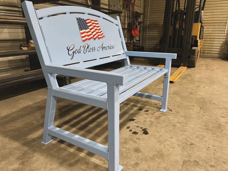Personalized Metal Bench - Memorial Bench - Steel Bench With Photo ...