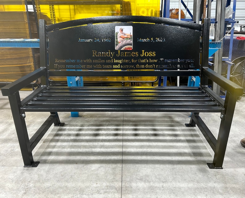 Personalized Metal Bench - Memorial Bench - Steel Bench With Photo ...
