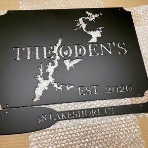 Custom Lake Outline Metal Art - Lake Sihloutte Sign - Metal Lake Sign ...