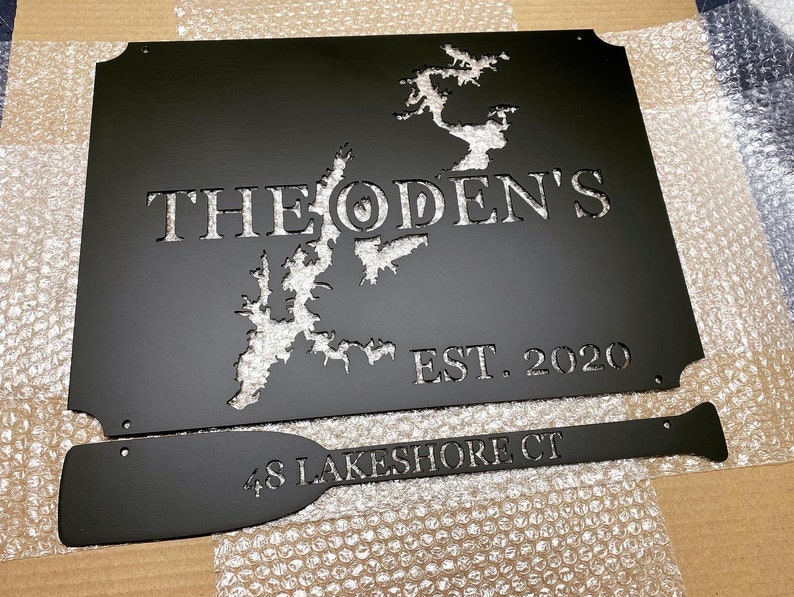 Custom Lake Outline Metal Art - Lake Sihloutte Sign - Metal Lake Sign ...