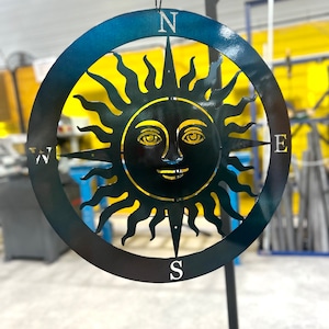 Personalized Metal Sun Compass - Custom Coordinates Sign - Nautical ...