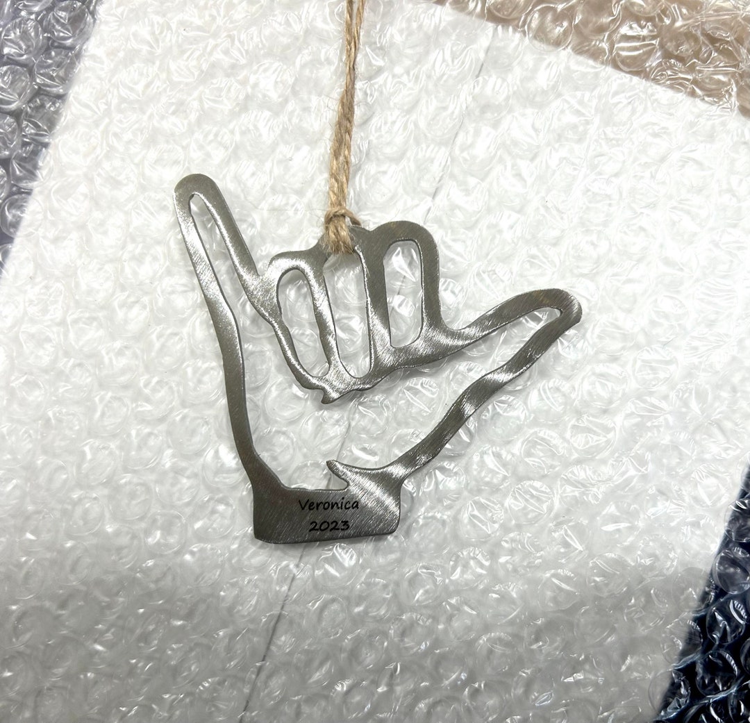 Hang Loose Metal Ornament - Shaka Ornament - Personalized Metal ...