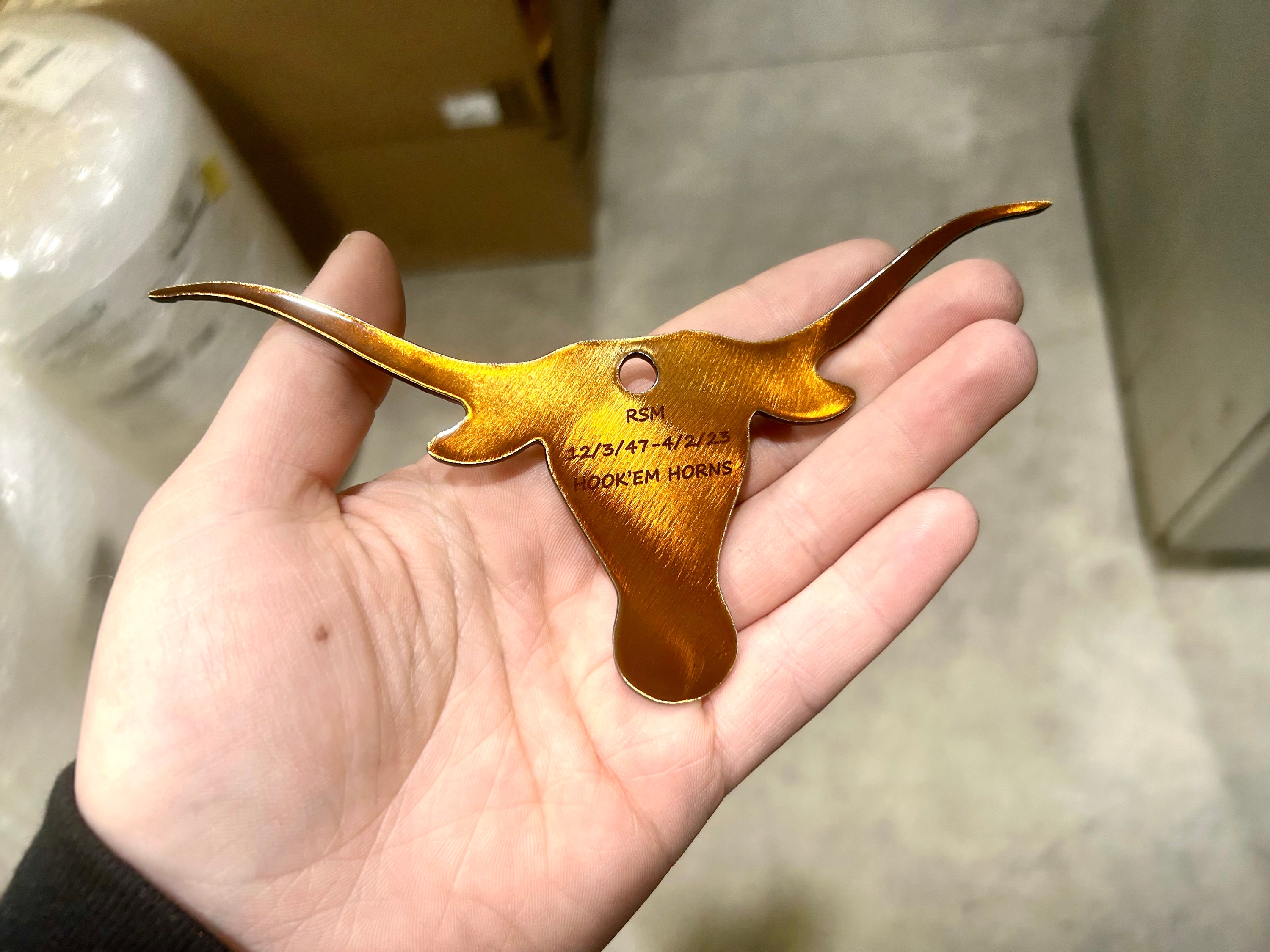 Longhorn Ornament - Metal Longhorn Ornament - Personalized Longhorn ...