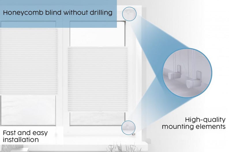 Custom No-drill Honeycomb Pleated Blinds – Semi-transparent Window ...