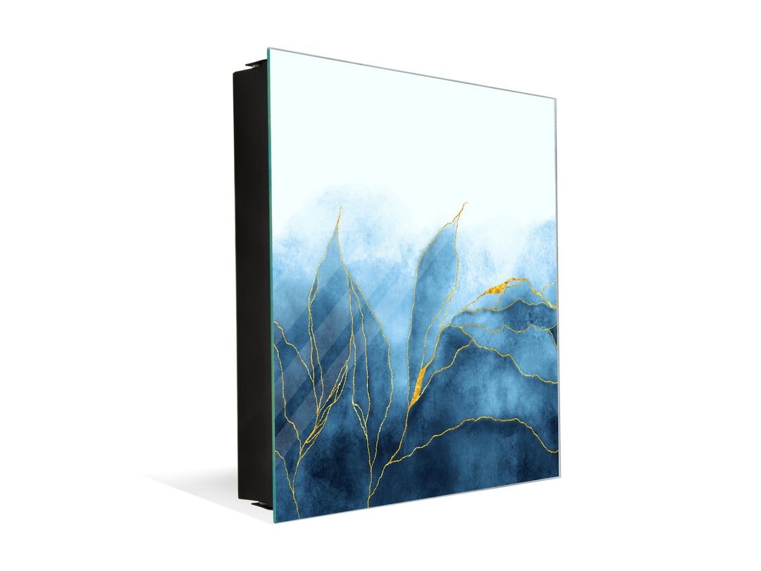 Tempered Glass Key Holder - Wall Art & Memo Board - Magnetic Key Box ...