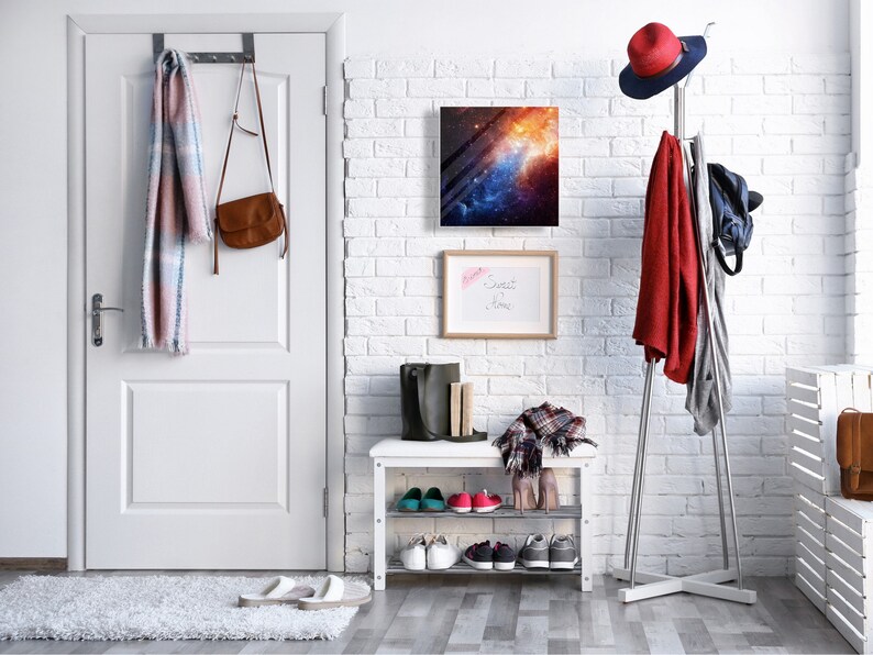 Decorative Key Cabinet With Magnetic Glass Board: Galaxy Image by NASA ...
