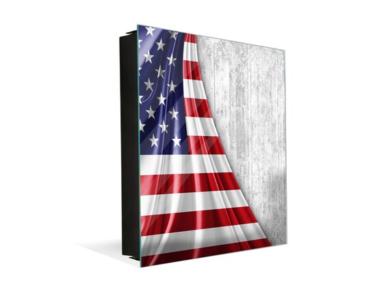 Key Storage Box With Your Design: America Flag of Silk - Etsy