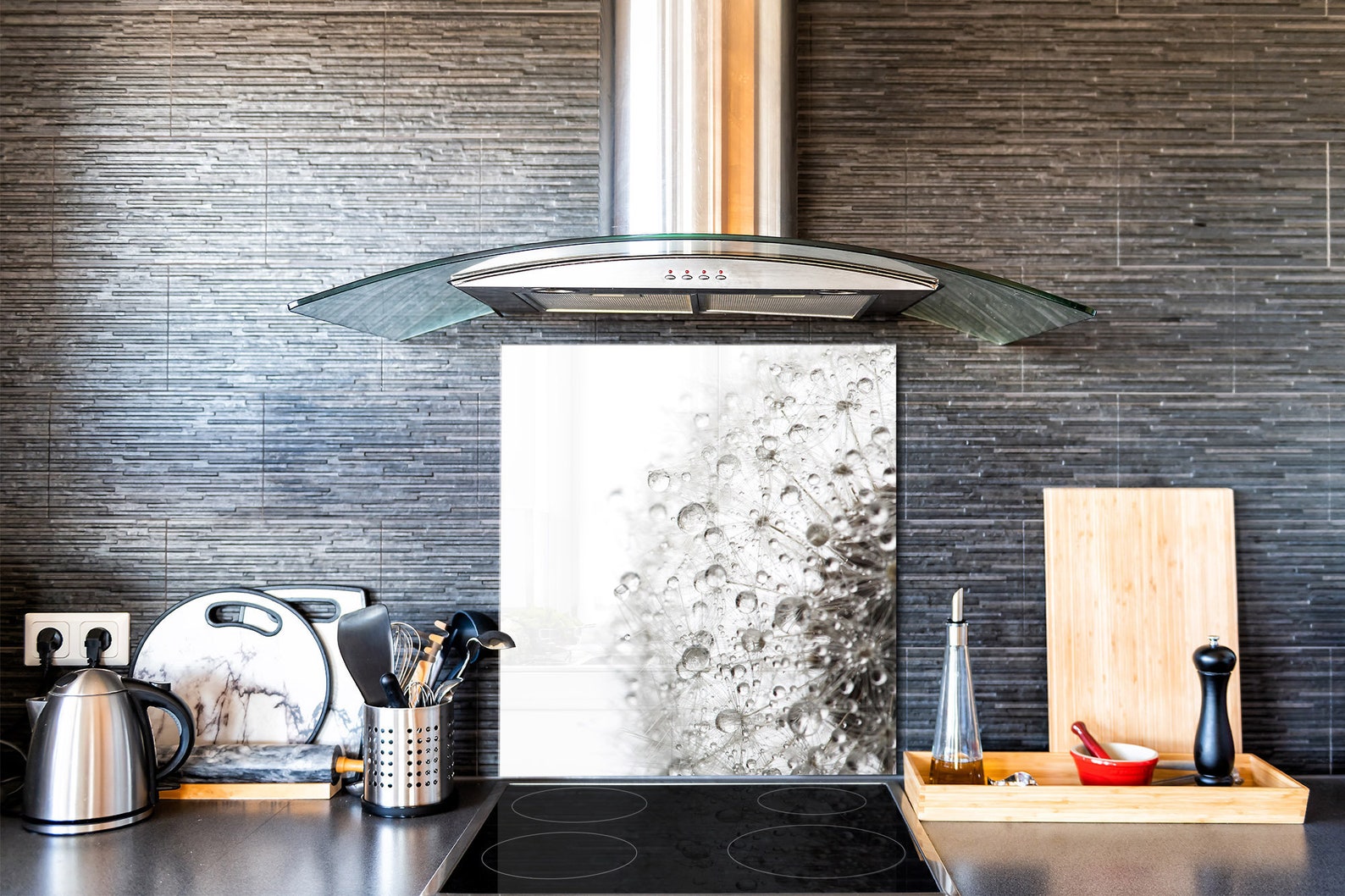 Stylish Tempered Glass Backsplash Glass Kitchen Splashback | Etsy