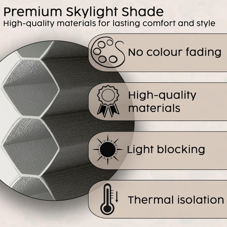 Honeycomb Pleated Roof Window Blind: Blackout & Thermal - Made to ...