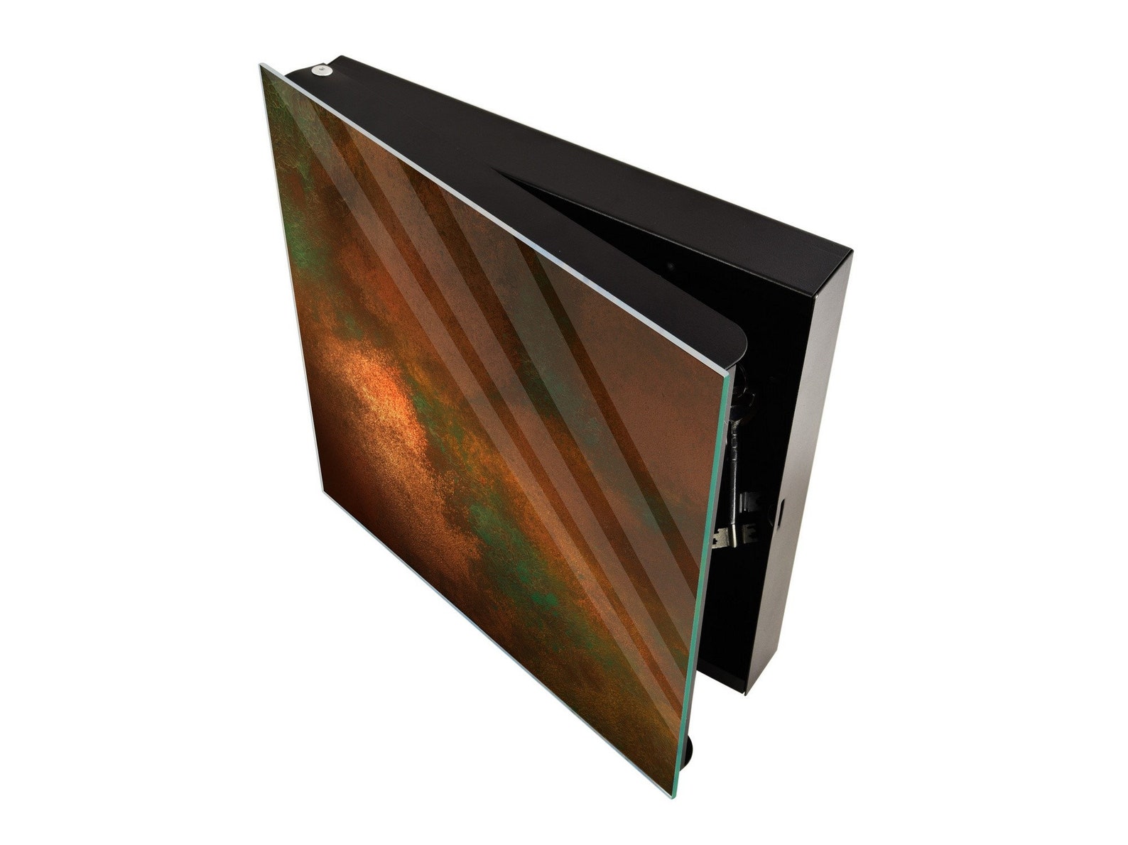 50 Keys Cabinet With Decorative Front Panel and Glass White - Etsy