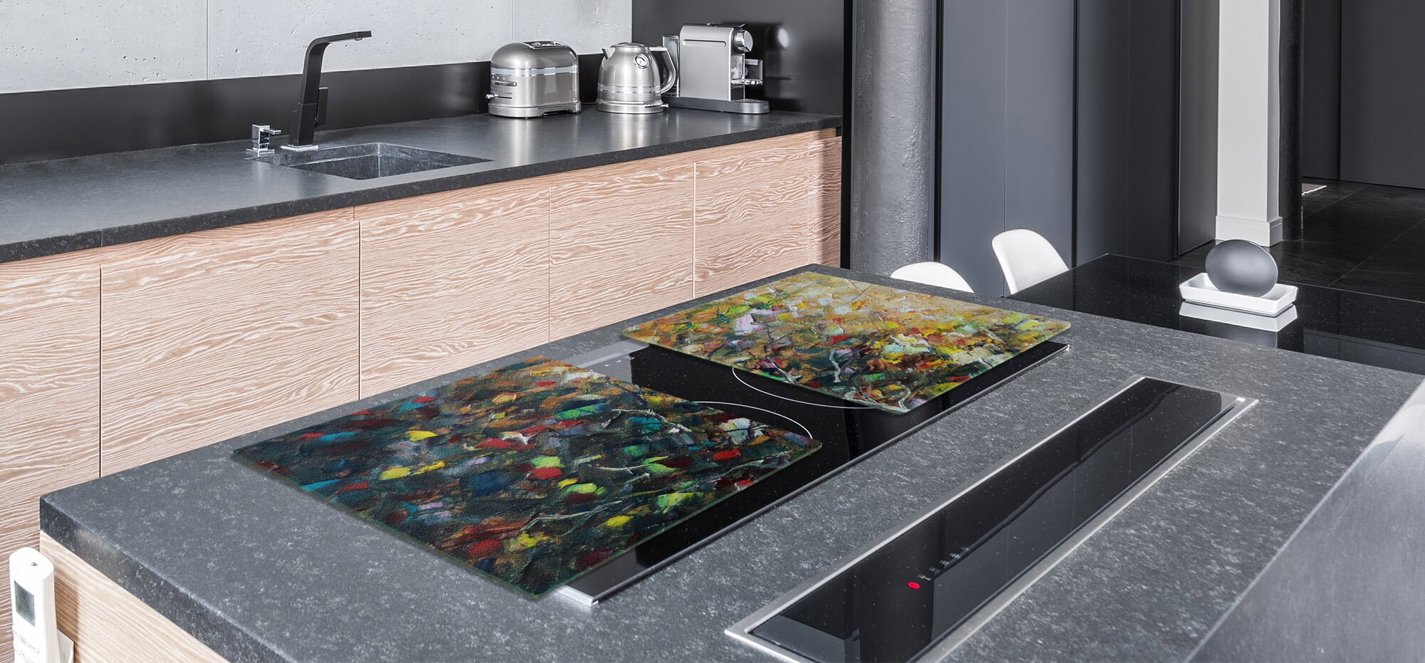Cooktop Cover Glass Kitchen Board Abstraction on Canvas - Etsy