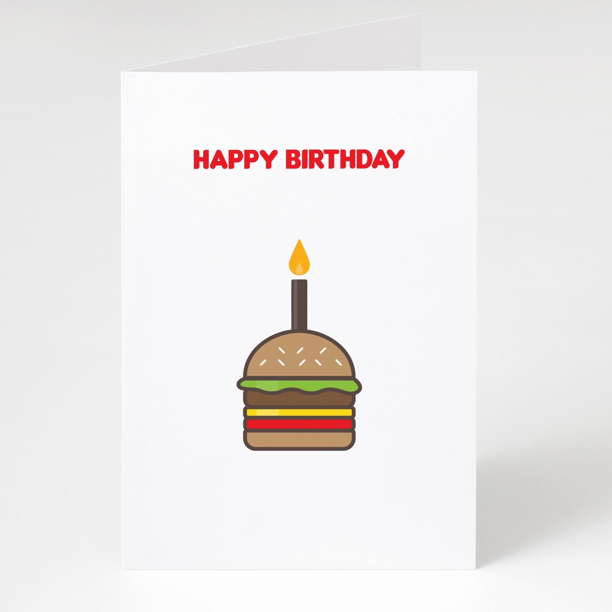 Birthday Burger Happy Birthday Card Birthday Burger and - Etsy UK