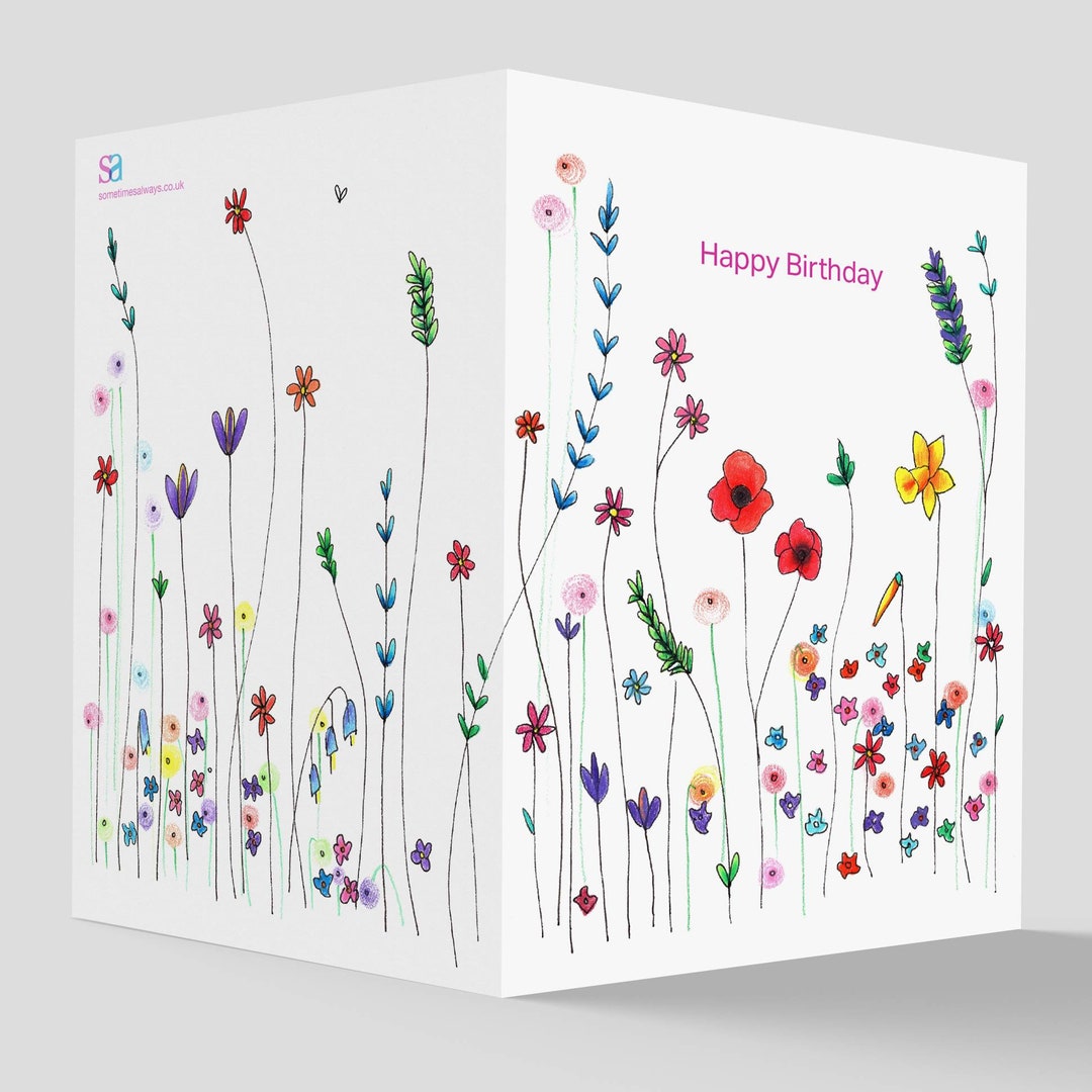 Field of Flowers Happy Birthday Card Happy Birthday Flowers ...