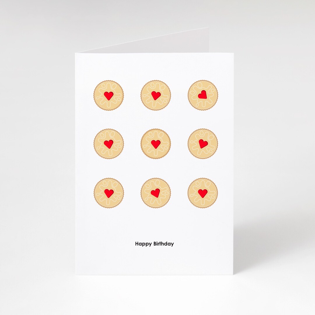 Heart Biscuit Card: Jammy Dodger Style - Birthday or Anniversary - Etsy UK