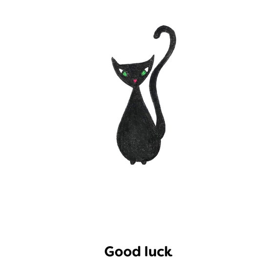Black Cat Good Luck card