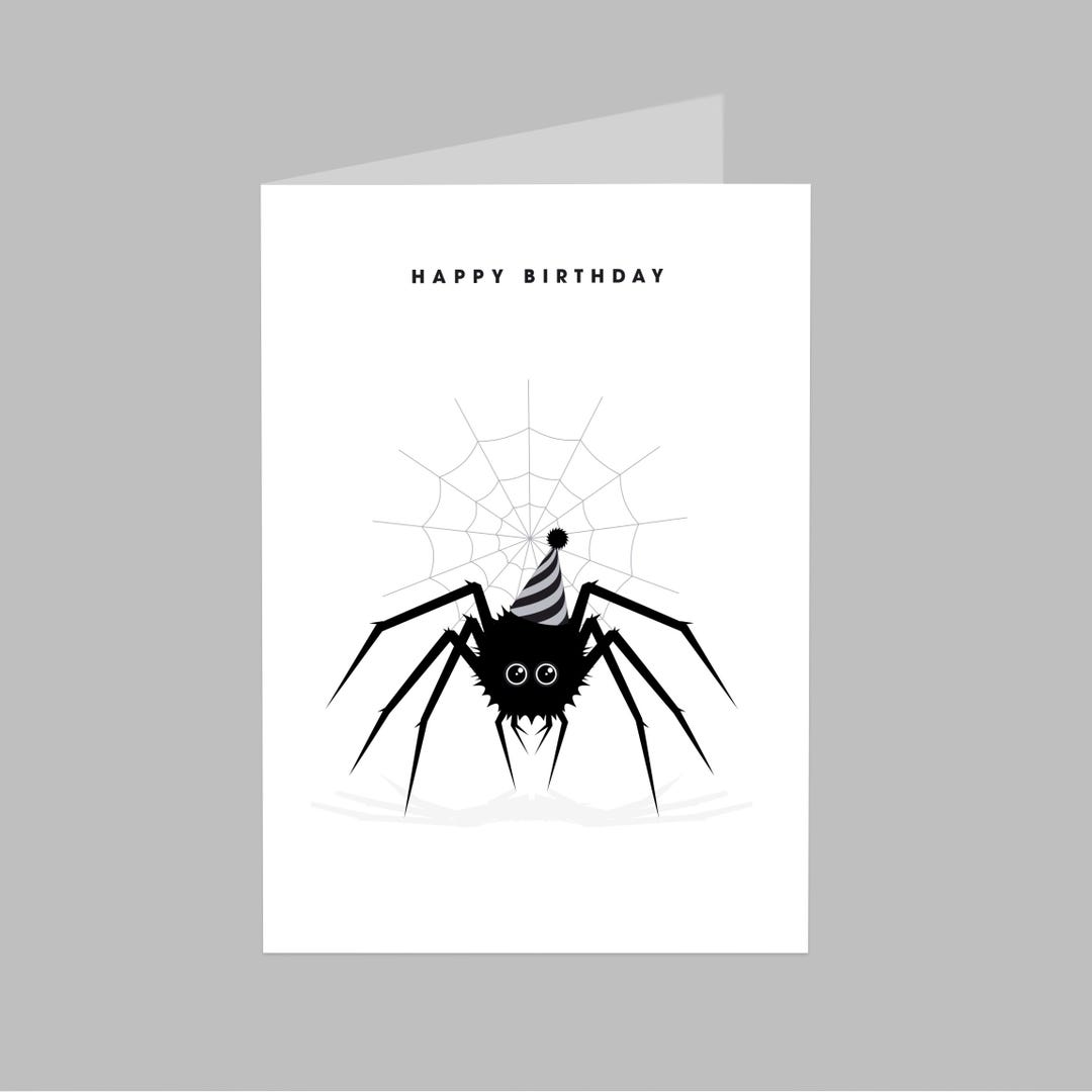 Party Spider, Happy Birthday Card - Etsy