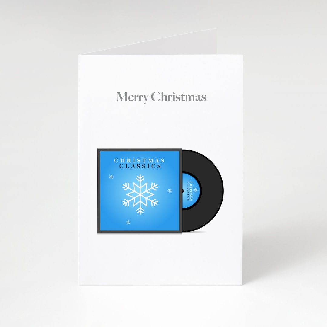 Merry Christmas Vinyl Record Card - Etsy