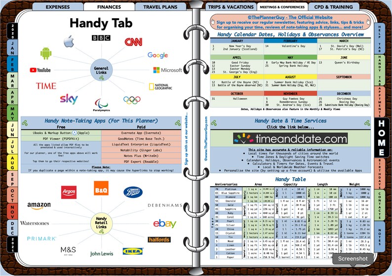 The Planner Guy 2020 Interactive Digital Planner / Diary 2 - Etsy