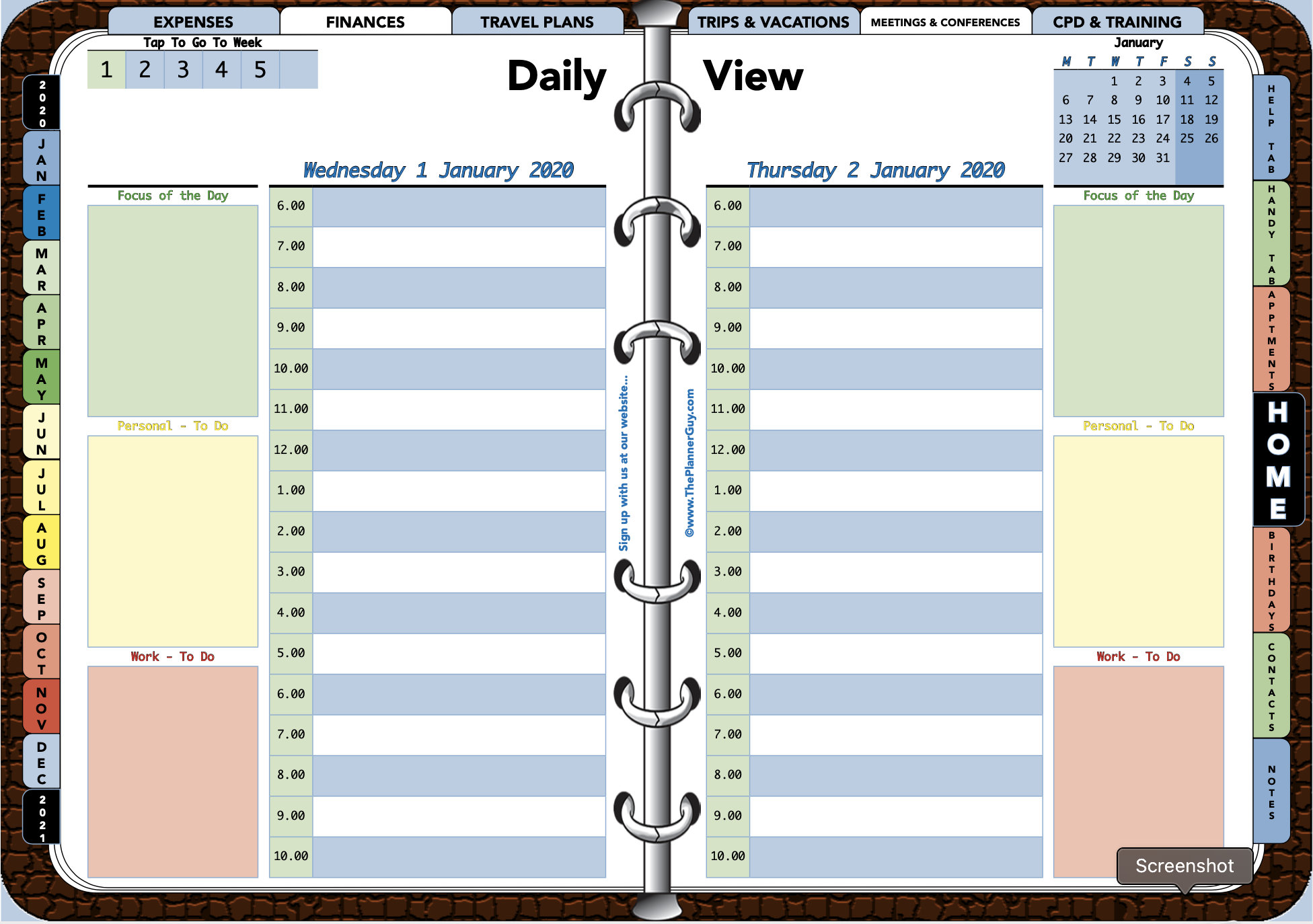 The Planner Guy 2020 Interactive Digital Planner / Diary 2 - Etsy