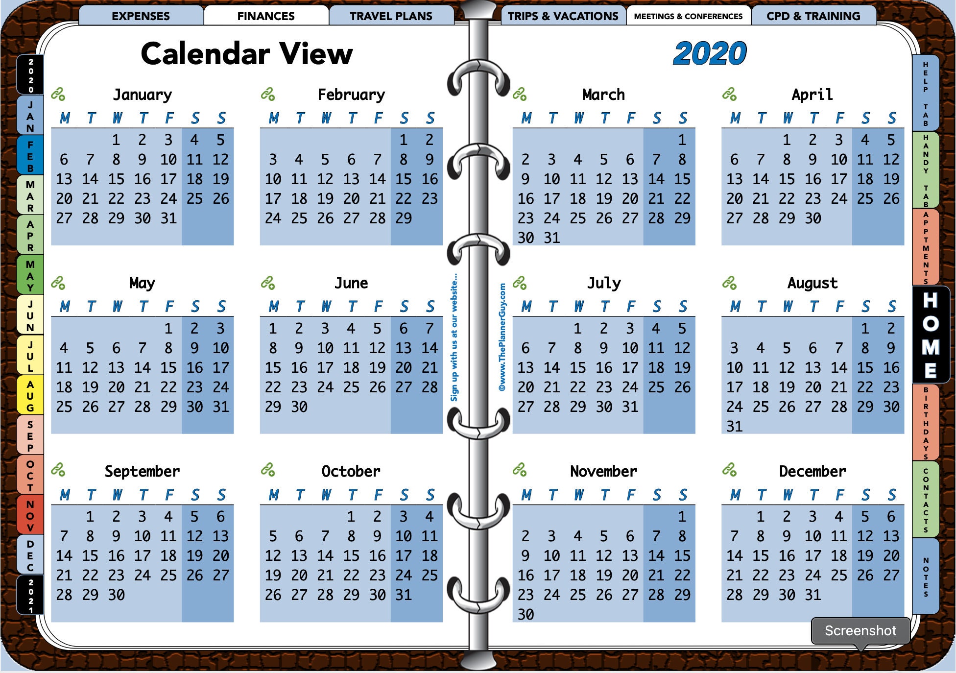 The Planner Guy 2020 Interactive Digital Planner / Diary 2 - Etsy