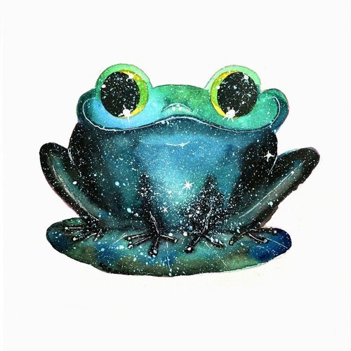Galaxy Frog Art Print INSTANT DOWNLOAD Art Printable Frog - Etsy