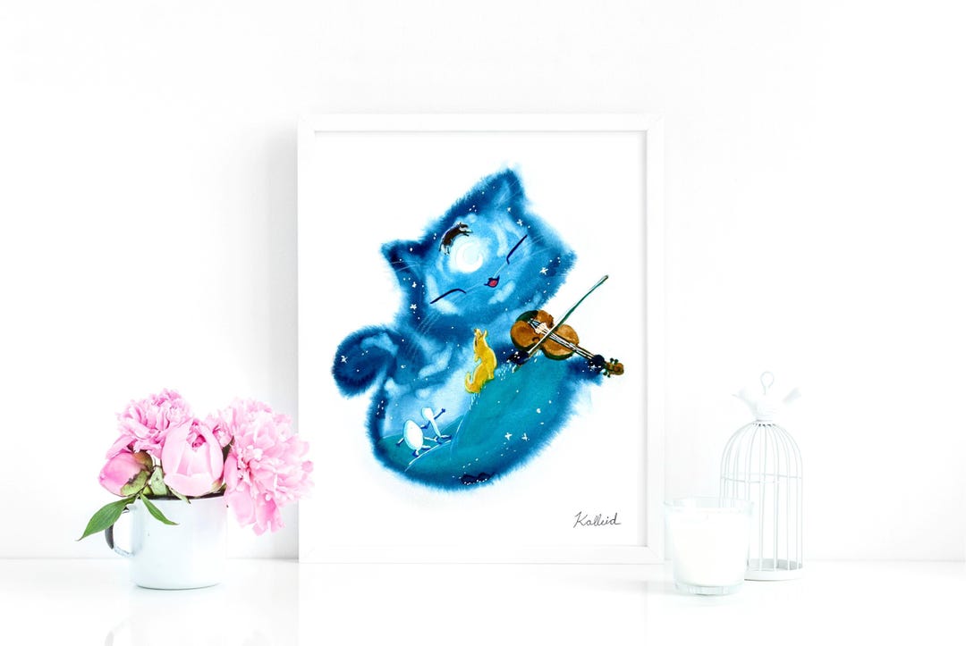 Cat and the Fiddle Nursery Rhyme INSTANT DOWNLOAD Art Printable - Etsy