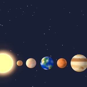Solar System Planets Kids Space Decor Nursery Wall Art - Etsy